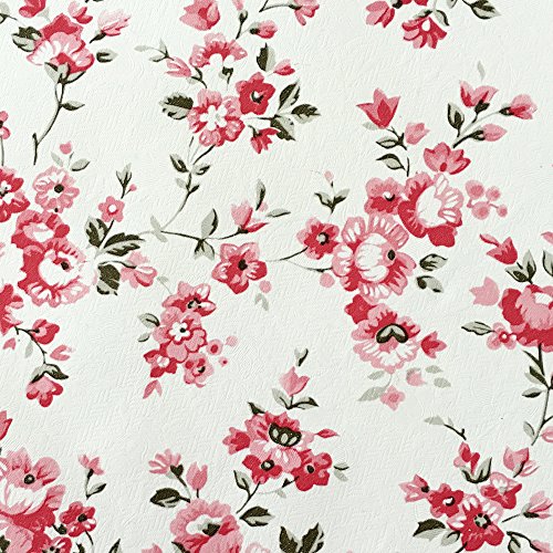 SimpleLife4U Rural Floral Shelving Paper Decorative Self-Adhesive Shelf Liner Drawer Cabinet Sticker 17.7 Inch by 9.8 Feet