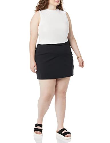 Amazon Essentials Women's Ponte A-Line Mini Skirt (Previously Daily Ritual), Black, XX-Large