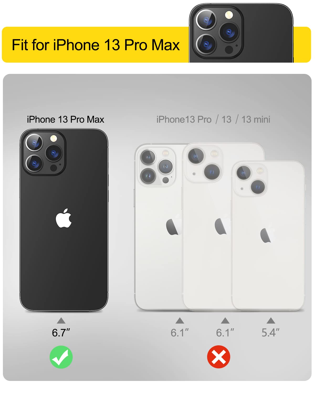 SURITCH Clear Case for iPhone 13 Pro Max (Only) 6.7-inch, [Privacy Screen Protector] Full Body Protection Bumper Shockproof Rugged Cover for iPhone 13 Pro Max -(Clear)