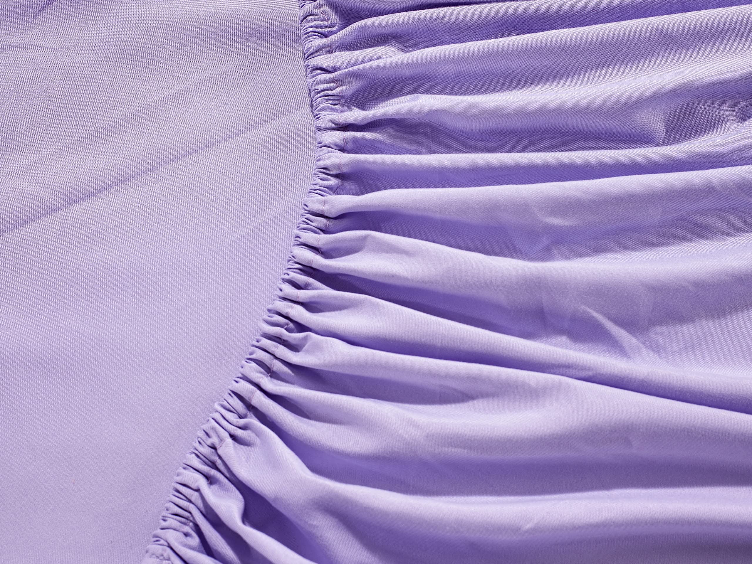 Mocassi Twin Fitted Sheet - Deep Pocket Cooling Sheets up to 16 inch - Hotel Luxury 1800 Premier - Softest Sheets - Wrinkle Resistant - 1 Single Bottom Fitted Sheet, Twin, Lavender