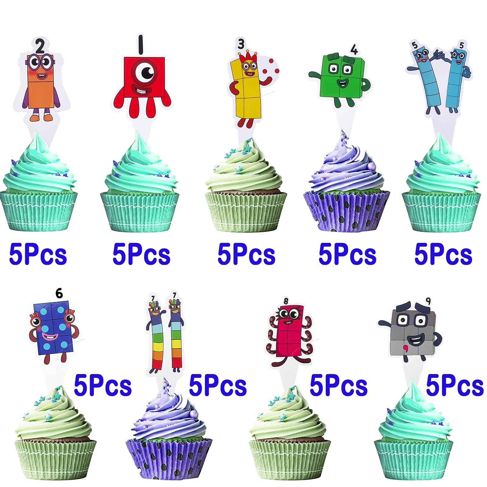 Win3terz Birthday Party Supplies ,Including Number Theme Including Spoons, Fork, Knife,napkins,Hanging Swirls Decorations,Plates, Cake Toppers, Cupcake Topper,Happy Birthday Banners Balloons and Tablecloths for Girls Boys Party Favors For Birthday Party