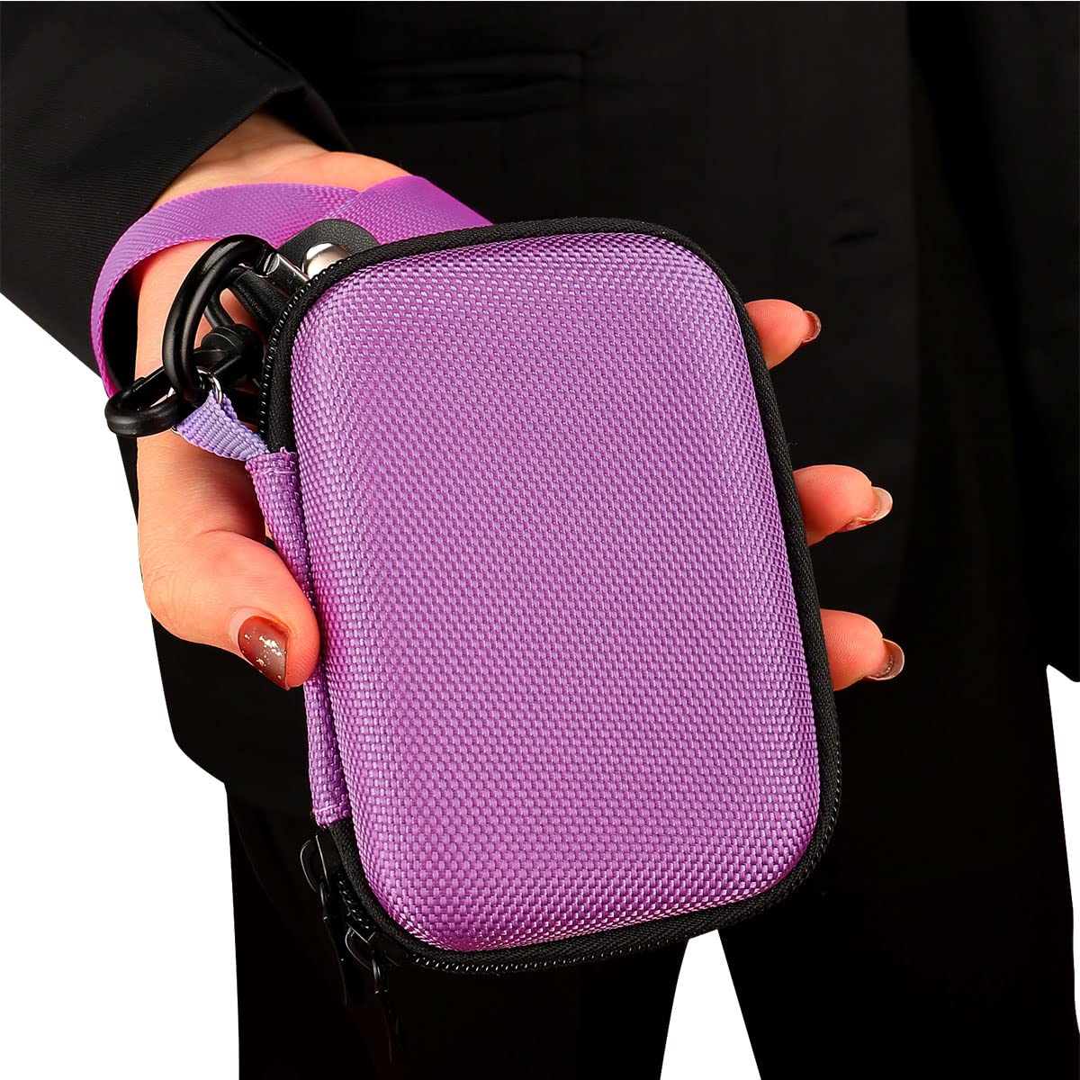 Biu-Boom (Only Case )Carrying Bag Small Travel case,Carabiner or Lanyard, for Battery,Charger, Kit,(Only Case) (Pink)