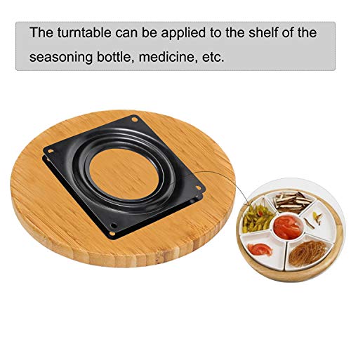 Amoyland 4 Pack 4-Inch Lazy Susan Turntalbe Bearings Rotating Plate,Lazy Susan Hareware 5/16 Inch Thick Swivel Plate for Rotating Bookshelf, Serving Trays, Kitchen Storage Shelf