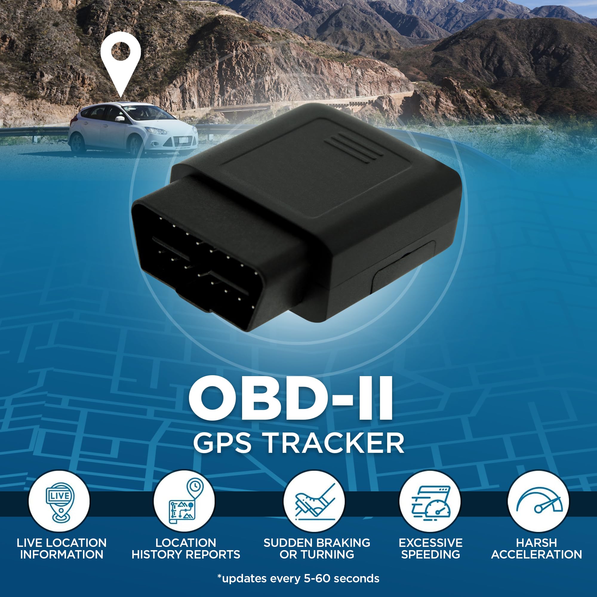 Lightning GPS OBD-II Real-Time GPS Tracker for Vehicles – Easy Installation, Flexible Subscription Plans for Cars, Trucks, Fleets & Teen Drivers – GPS Locator w/Instant Alerts – Subscription Required