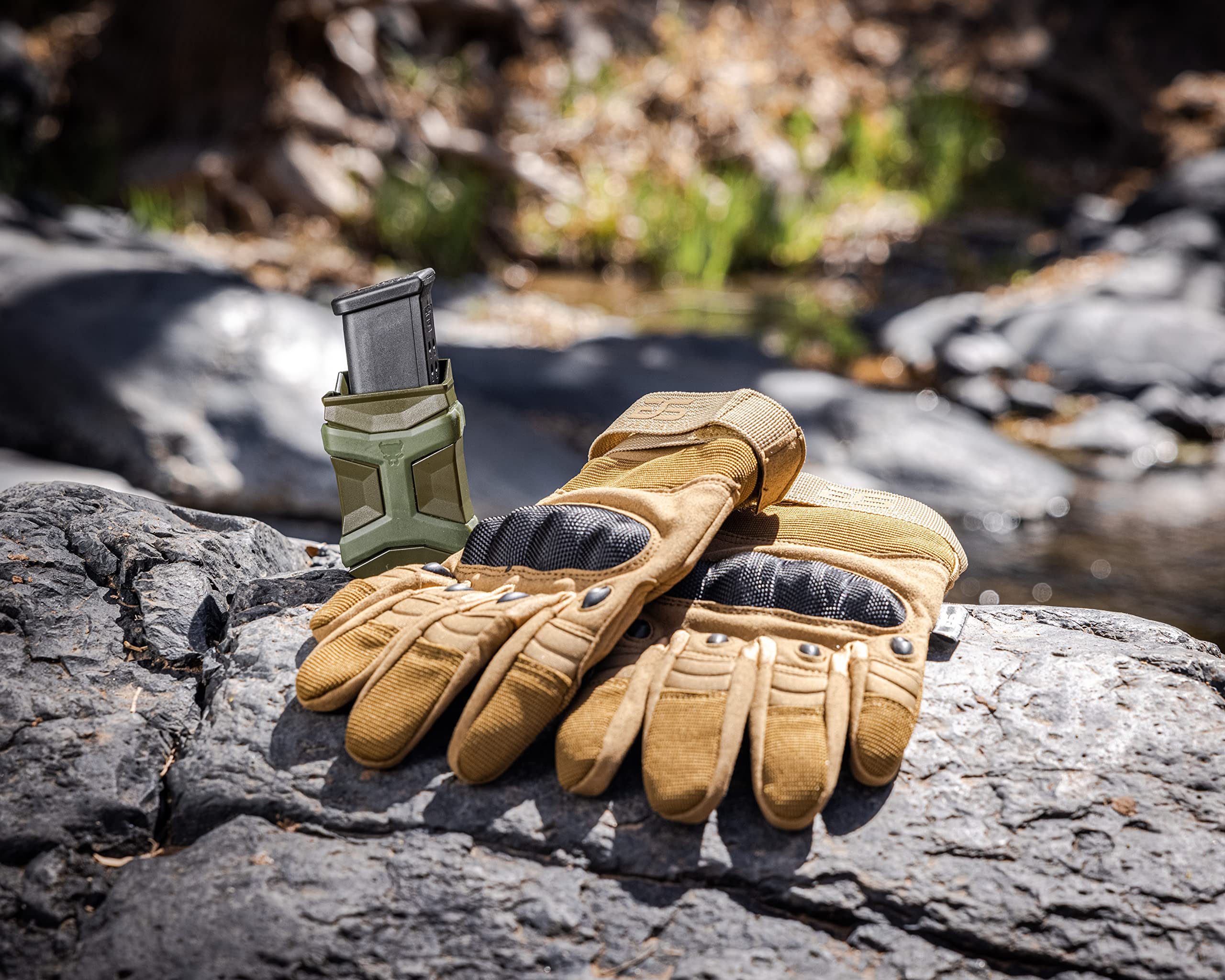 Glove Station - Tactical Shooting Hard Knuckle Gloves for Men and Woman with Touchscreen Fingers - Durable and Comfortable Hand-Gear for Outdoor Work Shooting and Hunting - Gray/Medium
