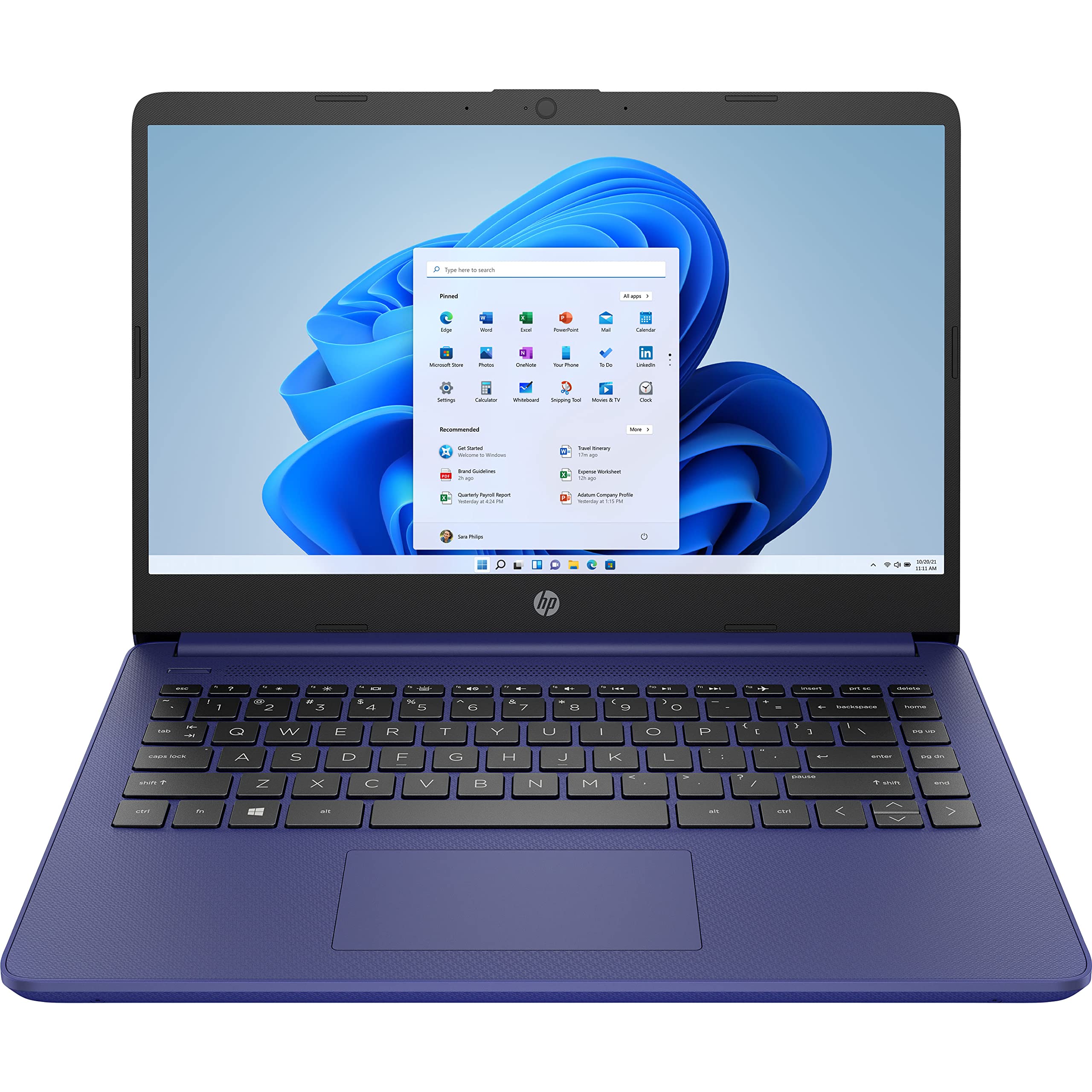 HP 14 Laptop, Intel Celeron N4020, 4 GB RAM, 64 GB Storage, 14-inch Micro-Edge HD Display, Windows 11 Home, Thin & Portable, 4K Graphics, One Year of Microsoft 365 (14-dq0010nr, 2021, Indigo Blue)