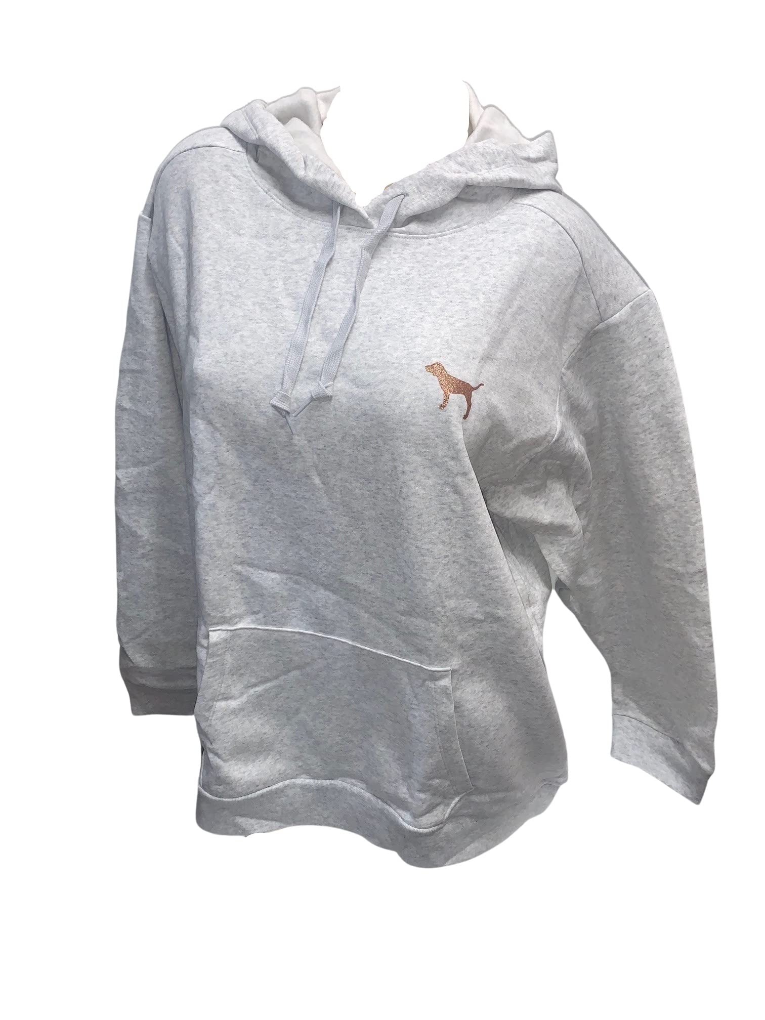 Victoria's Secret Pink Everyday Campus Pullover Sweatshirt Hoodie Color Gray Shine Size X-Large New