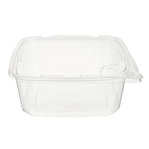 Restaurantware Tamper Tek 64 Ounce Take Out Containers 100 Tamper-Evident Deli Containers - Hinged Lid Freezable Clear Plastic Meal Prep Containers Disposable For Carry Out Or Lunches