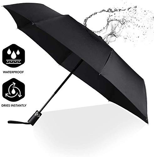 Ateupom Rain Umbrella, 12 Ribs 39 inch Auto Open/Close Windproof Umbrella, Waterproof Travel Umbrella, Portable Umbrellas Folding Backpack Umbrella with Ergonomic Handle