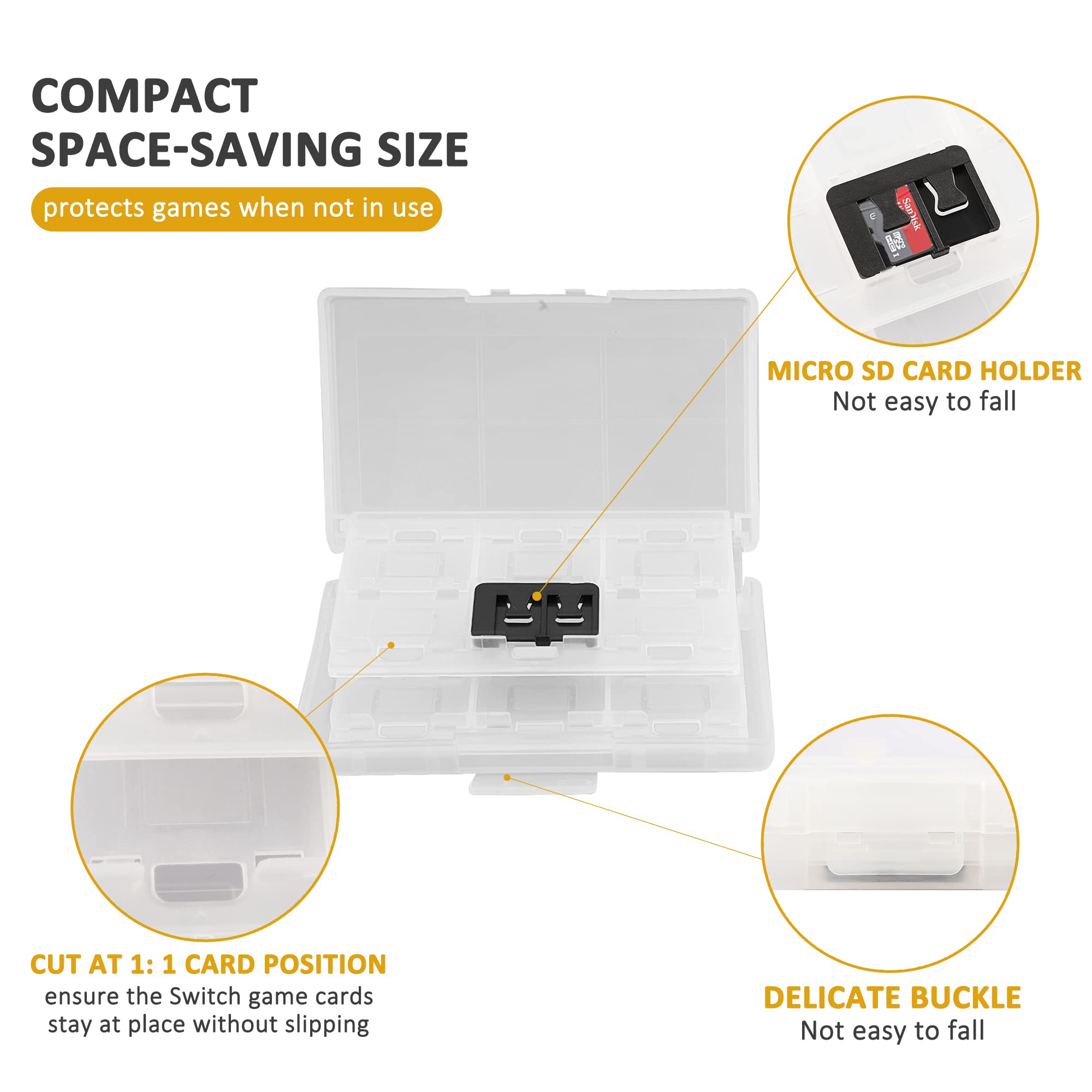 Xahpower Game Card Case Holder for Nintendo Switch, 24-in-1 Game Storage Case Compatible with Nintendo Switch/ Switch Lite/ Switch Oled Catridge Storage Box Black
