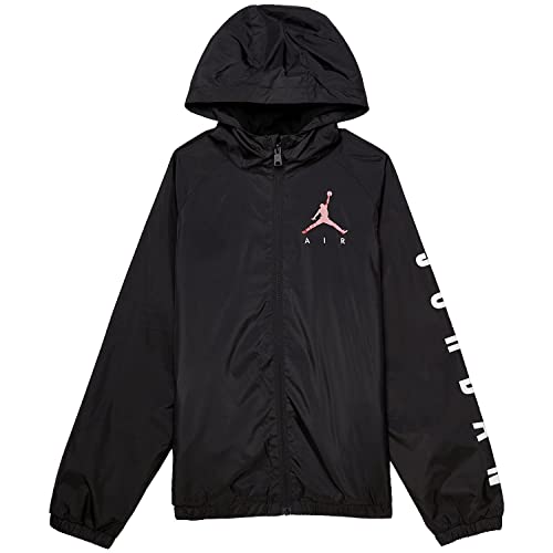 Jordan Boy's Fleece Lined Windbreaker Jacket (Big Kids) Black LG (14-16 Big Kid)