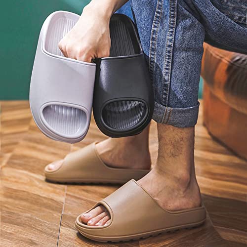 Leisurely Pace Cloud Slides for Women Men Squishy Pillow Sandals Lightweight Shower Shoes Summer Slippers with Comfort Khaki 7-8 Women/5.5-6.5 Men