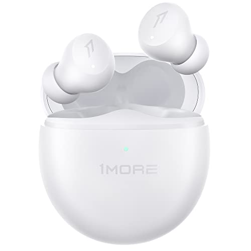 1MORE ComfoBuds Mini Hybrid Active Noise Cancelling Earbuds, in-Ear Headphones with Stereo Sound, Earbuds Wireless Bluetooth 5.2, Clear Calls, Wireless Charging, Soothing Sound, Waterproof, White