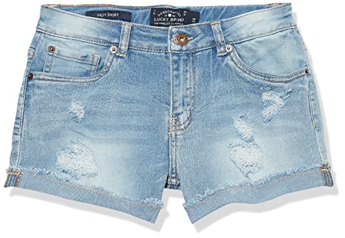 Lucky Brand Girls' Cuffed Jean Shorts, Stretch Denim with 5 pockets, Mid to High Rise Waist, Ronnie Tori, 7