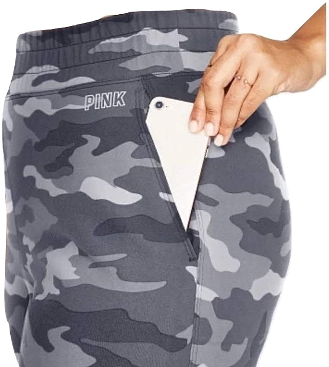 Victoria's Secret Pink Active Ultimate High Waist Length Jogger Color Camo Gray Size Large New
