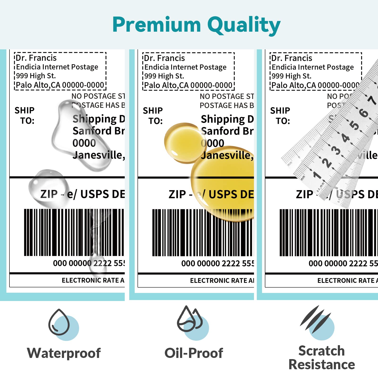 Jiose Direct Thermal Shipping Label 4x6 Thermal Label Roll Mailing Labels for Thermal Label Printer, 220 Labels/Roll