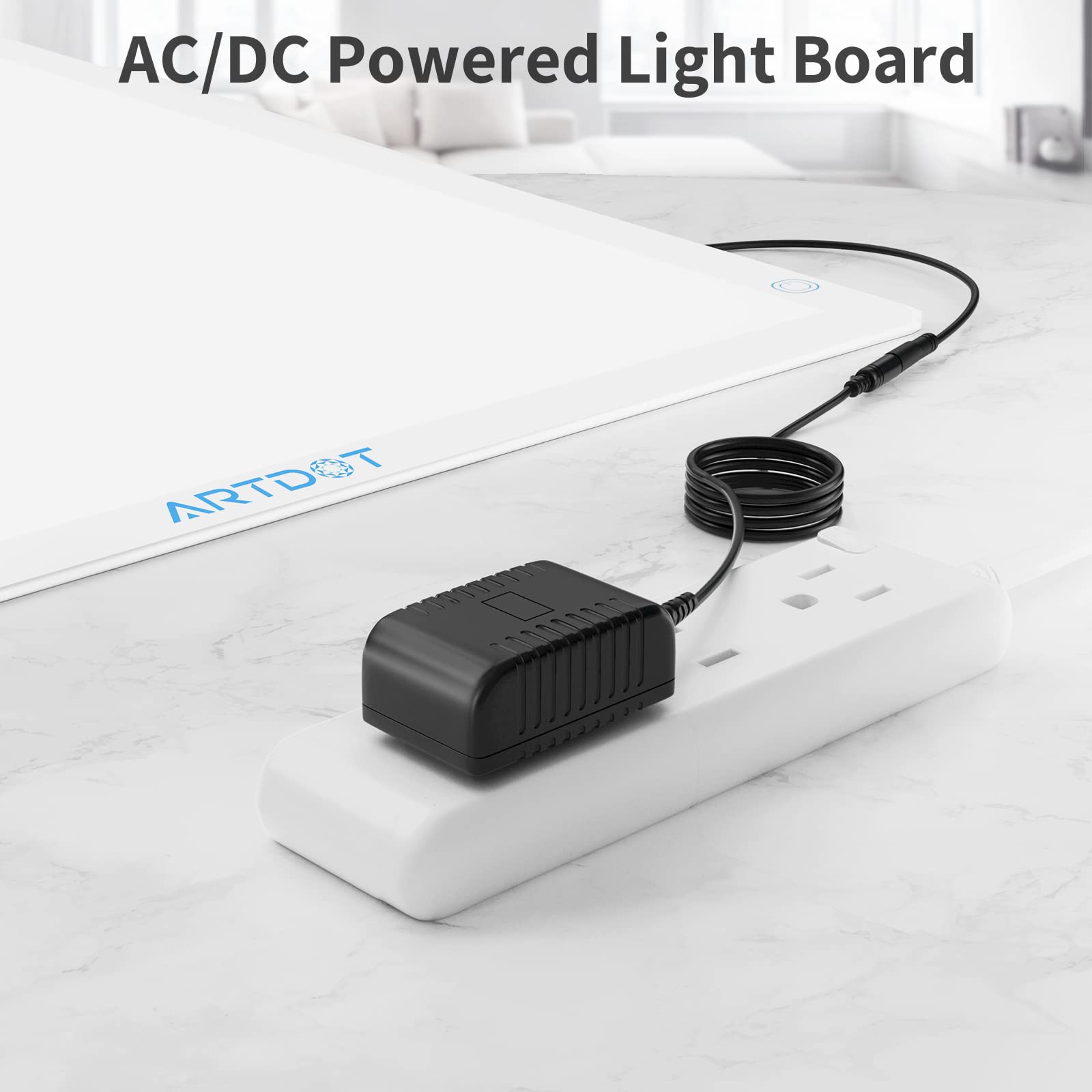 ARTDOT A1 Large LED Light Pad for Diamond Painting AC Powered Light Board Kit Adjustable Brightness Light Box Drawing for 5D Diamond Painting Kits