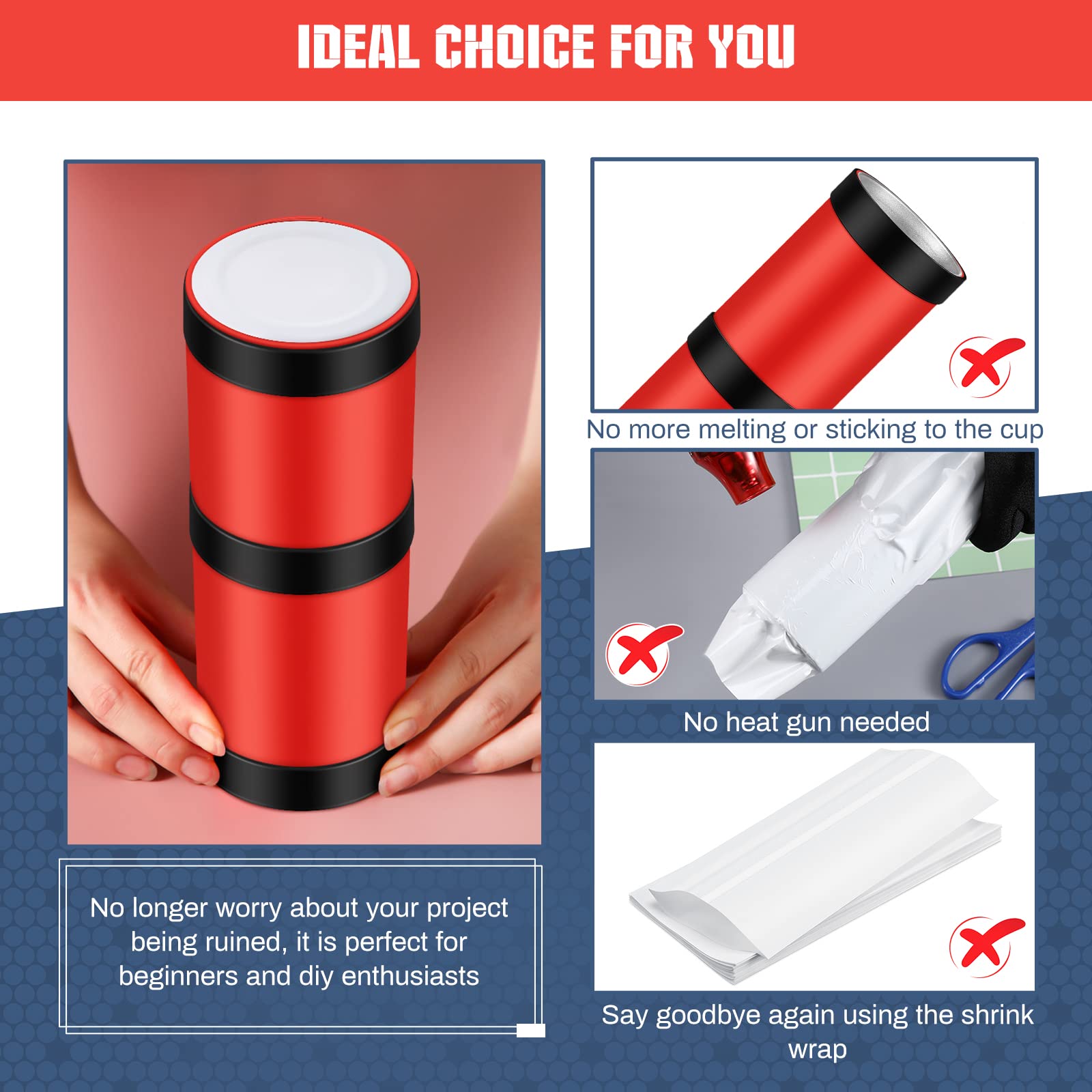 6 Pack Silicone Bands for Tumbler Elastic Sublimation Paper Holder Ring Bands Wrapping Prevent Ghosting Sublimation Tight Fitting Heat Resistant for Tumbler Accessories