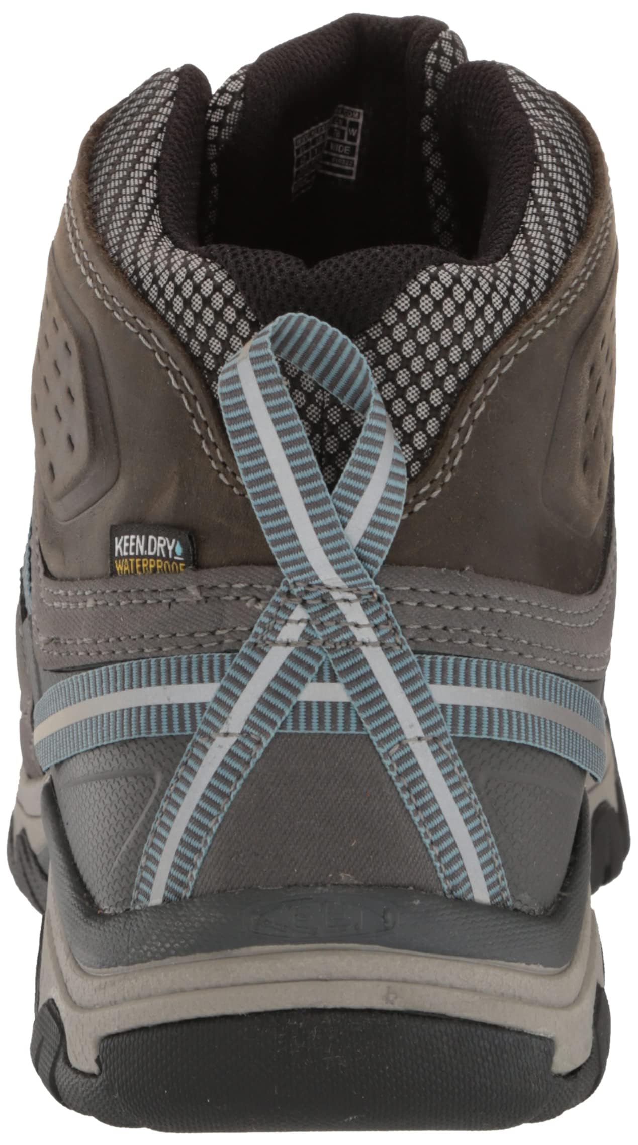 KEEN Women's Targhee 3 Mid Height Waterproof Hiking Boots, Magnet/Atlantic Blue, 10 Wide