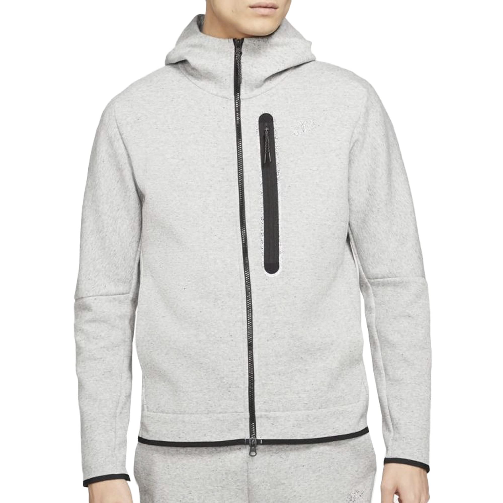 Nike Sportswear Tech Fleece Men's Full-Zip Hoodie (as1, alpha, l, regular, regular, Standard, Dark Grey Heather/Black, Large)