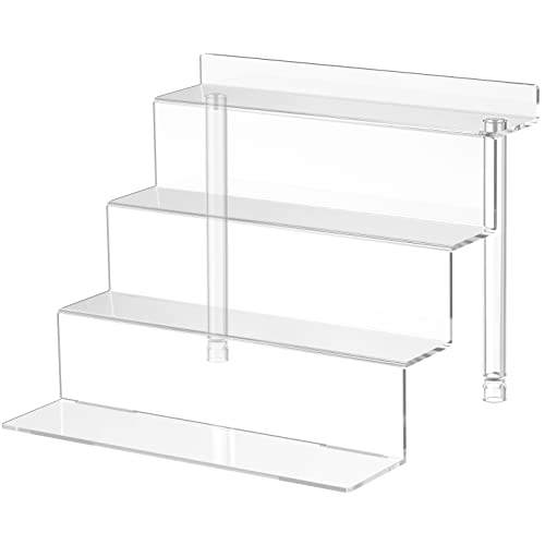 WINKINE Acrylic Riser Display Shelf, 4 Tier Perfume Organizer, Display Riser for Amiibo Funko POP Figures, Tiered Display Stand Small Risers for Display, Acrylic Display for Decoration and Organizer