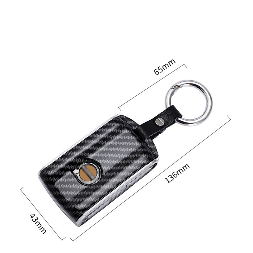 SANRILY 1Pcs for Volvo Key Fob Cover Full Covered ABS Plastic Key Case for Volvo XC40 XC60 S90 XC90 V90 2017 2018 T5 T6 2015 2016 T8 Keyless Keychain Holder White