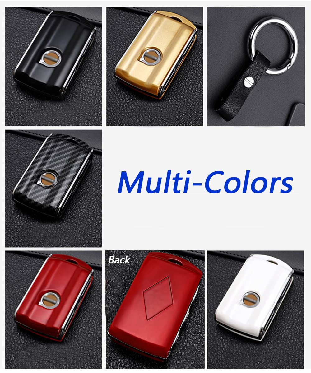 SANRILY 1Pcs for Volvo Key Fob Cover Full Covered ABS Plastic Key Case for Volvo XC40 XC60 S90 XC90 V90 2017 2018 T5 T6 2015 2016 T8 Keyless Keychain Holder White