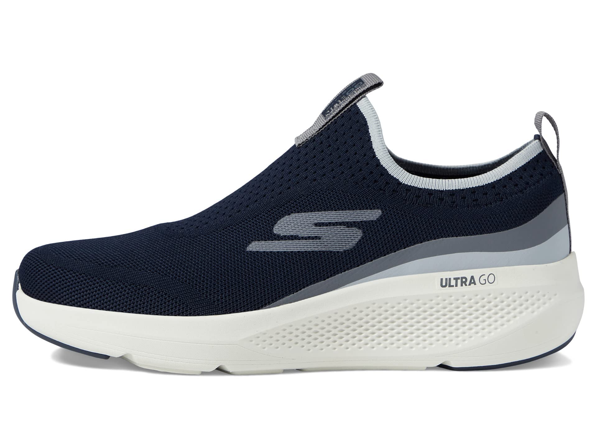 Skechers Men's GOrun Elevate-Athletic Slip-On Workout Running Shoe Sneaker with Cushioning, Navy/Grey, 11