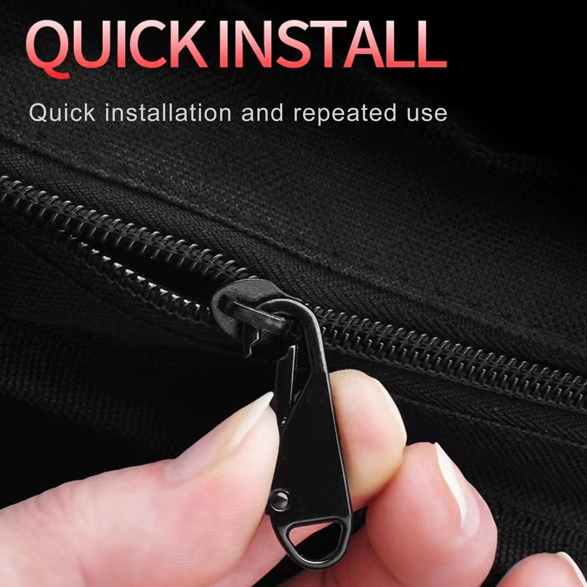 6 PCS Zipper Pull Replacements, Zipper Repair Kit Zipper Slider Pull Tab Universal Zipper Fixer Metal Zipper Head Pullers Handle Zipper Extenders for Clothing Jackets Backpack Boots Purse Coat