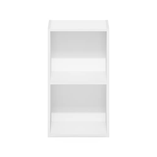 Furinno Luder Bookcase / Book / Storage, 2-Tier Cube, White
