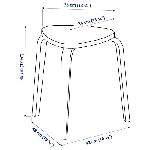 IKEA Stackable/ Triangular-Shaped/3-Legged Stool with Bent Legs (Birch)