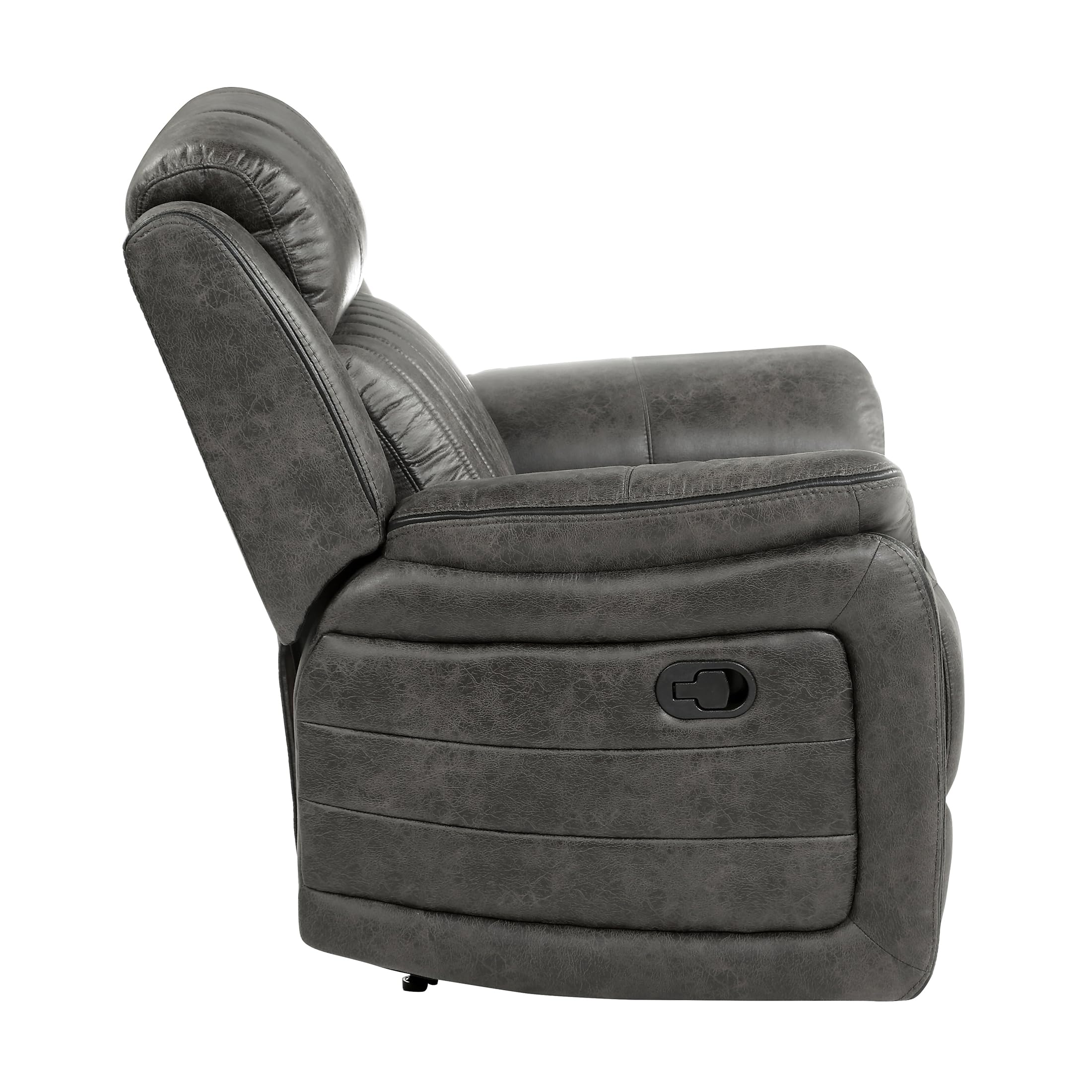 Lexicon Reclining Sofa, Polished Microfiber Recliner Sofa, Double Recliner RV Couch, Manual Recliner for Living Room, Home Theater Seating, 83.5" W Sofa, Brownish Gray