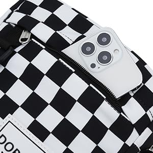 DOB SECHS Crossbody Purse Small Messenger Bags for Women Men Shoulder Bag, Black White Checkered