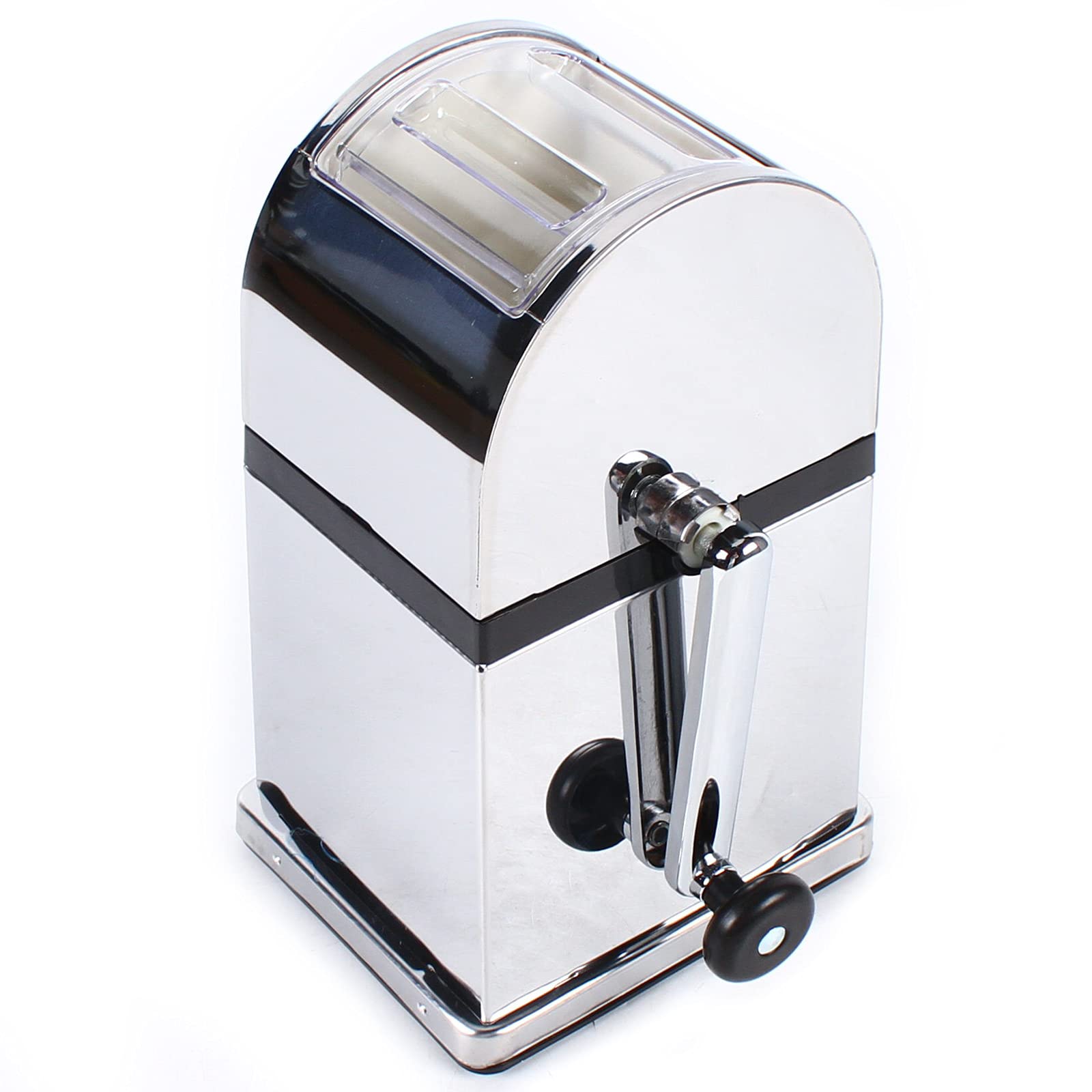 Crushed Ice Maker Manual Ice Shaver Transparent Container Portable Shaved Ice Maker Crushed Ice Machine for Making Cold Drinks Milk Tea and Cocktails