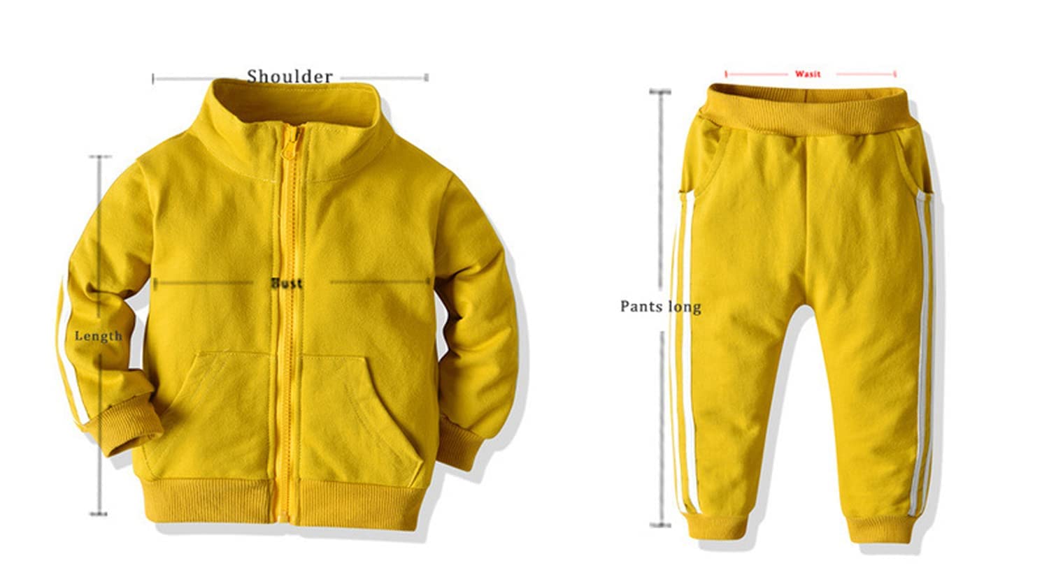 CRAZY GOTEND Toddlers Boys Outfit Set Long Sleeve Tracksuit Sweatsuit 2 Pack Kids Clothing Athletic Clothes Zip With Pockets Red 12-18 Months/80