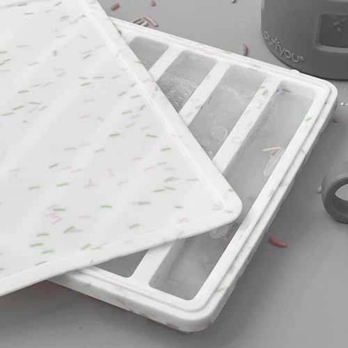 purifyou Silicone Ice Cube Tray for 40oz Stanley Tumbler Cup with Lid, 7PCS Long Ice Stick Trays, Bottle Water, Juice, Easy Push & Pop-Out Ice Maker for Freezer