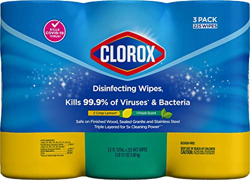 Fresh Step Clorox Disinfectant, 75 Count (Pack of 3), White, 225