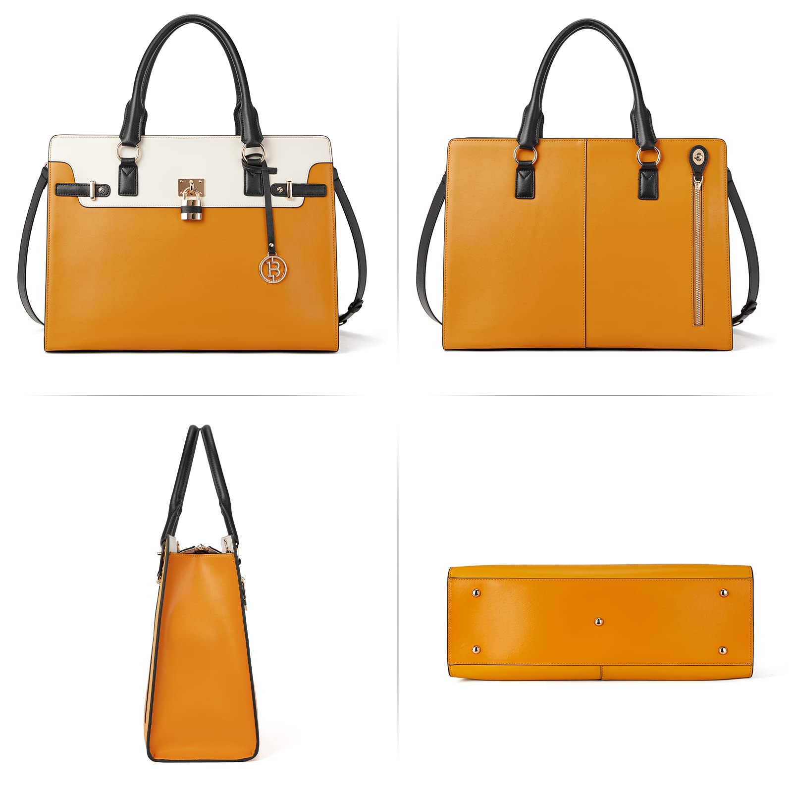 BOSTANTEN Briefcase for Women 15.6 inch Leather Laptop Bag Vintage Slim Lawyer Business Bag Stylish Work Purse