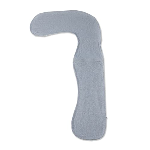 INSEN Pregnancy Body Pillow Cover, Full Body Pillow Cover for Pregnant Women, Grey Jersey, L-Shaped