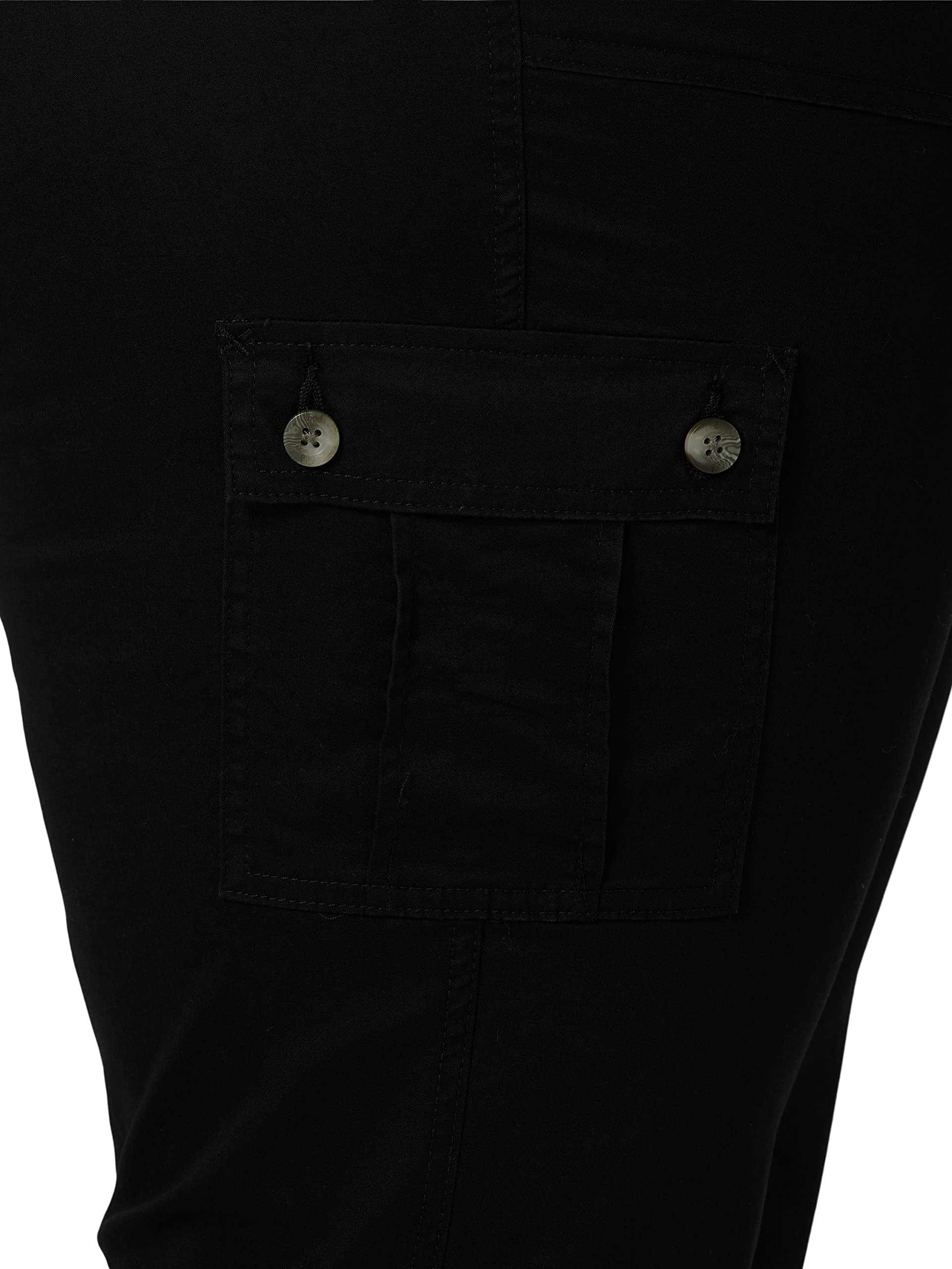Lee Women's Plus Size Ultra Lux Comfort with Flex-To-Go Cargo Capri Pant Black 18 Plus