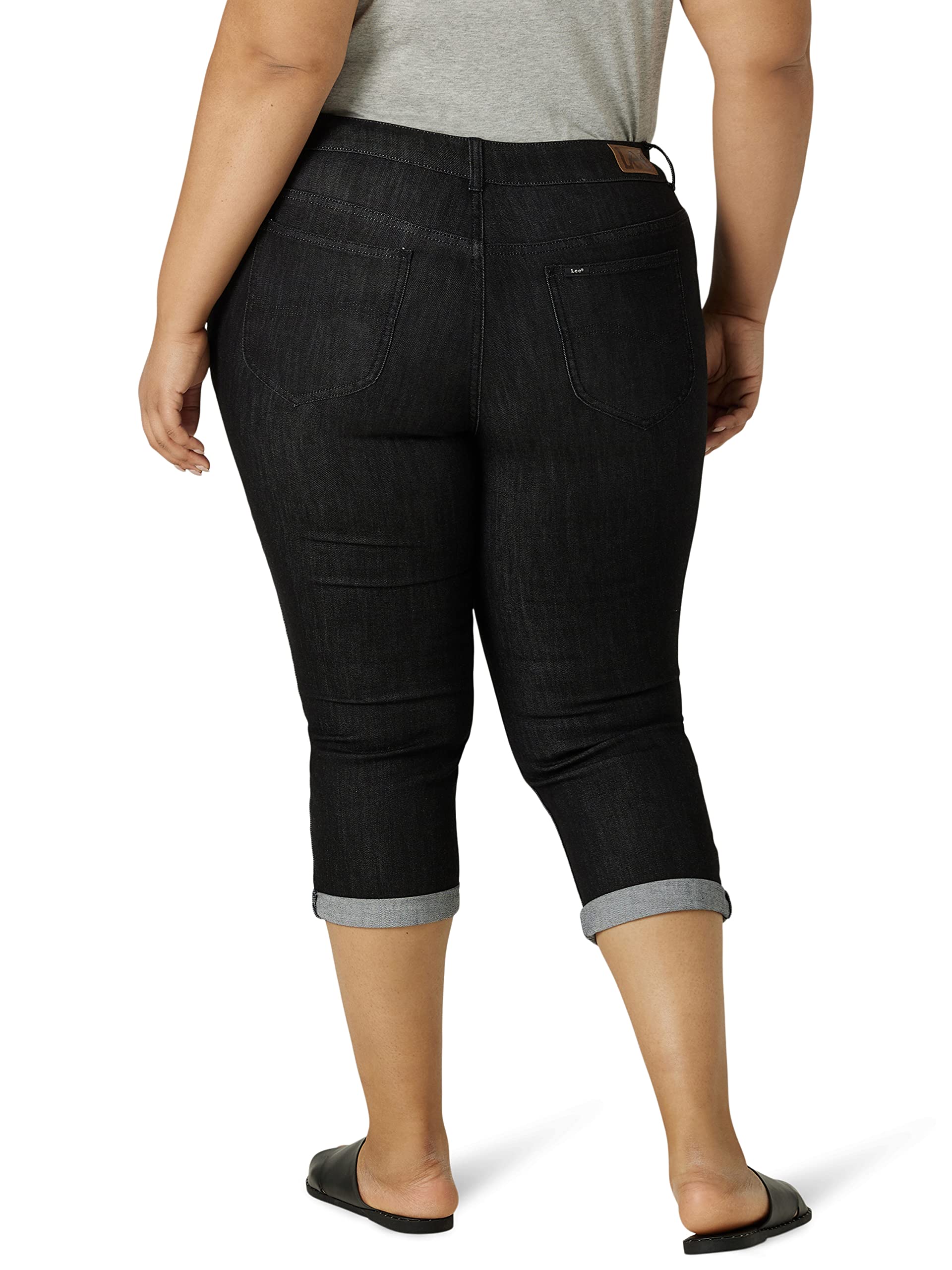 Lee womens Plus Size Legendary Capri Jeans, Black, 20 Plus