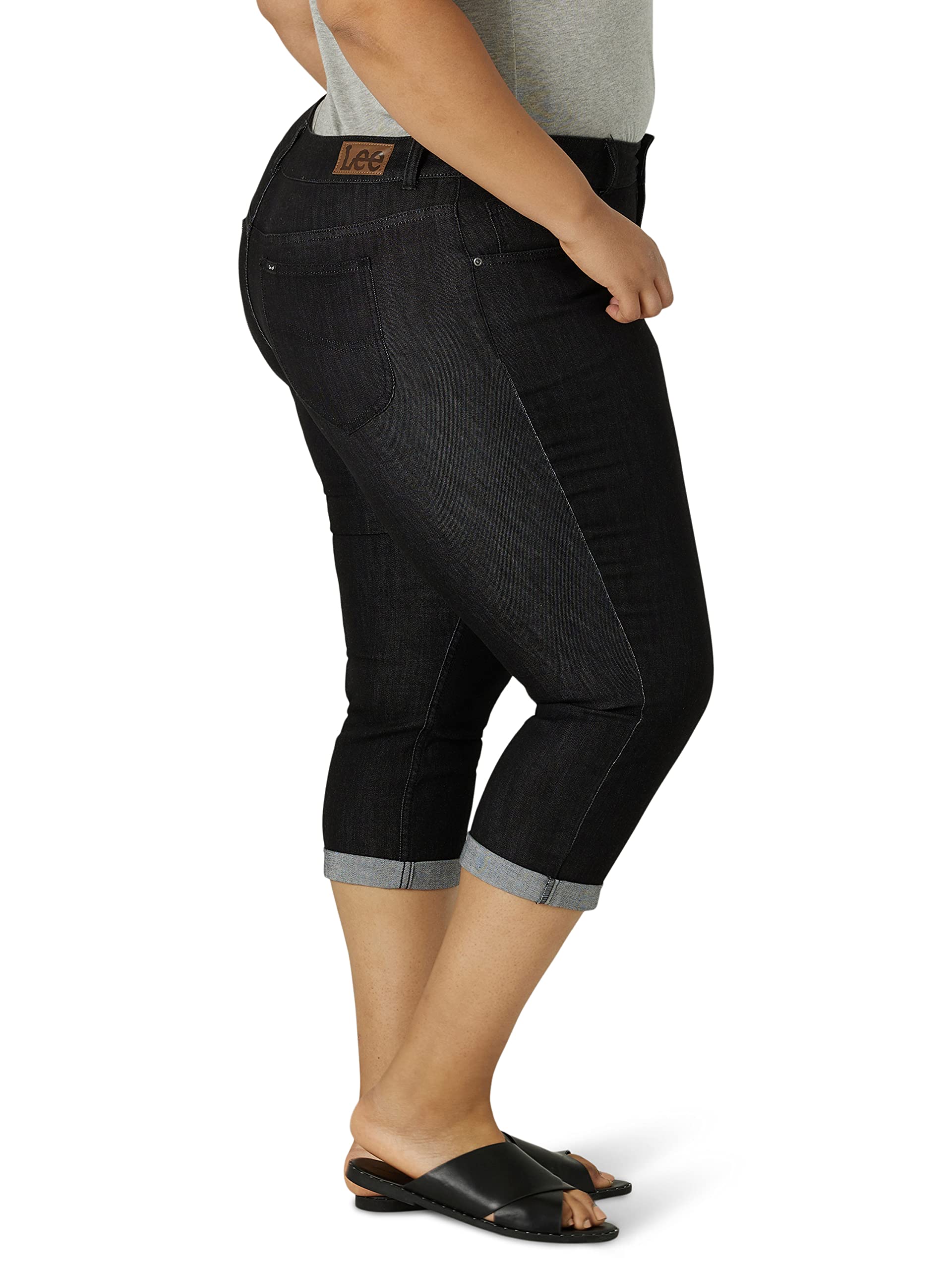 Lee womens Plus Size Legendary Capri Jeans, Black, 20 Plus