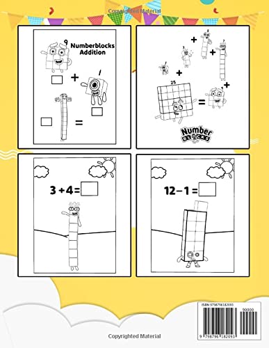 Numberblocks Addition & Subtraction Workbook: Lots Of Eductional Activities for Kids Toddlers Ages 3-6 Preschool Kindergaten