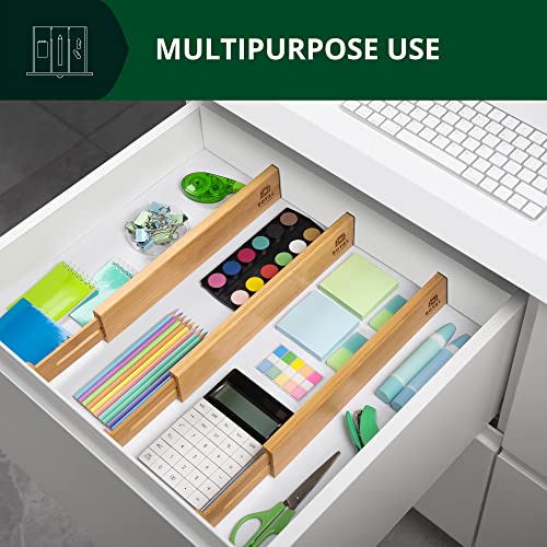 ROYAL CRAFT WOOD Expandable Silverware Drawer Organizer with Small Drawer Dividers