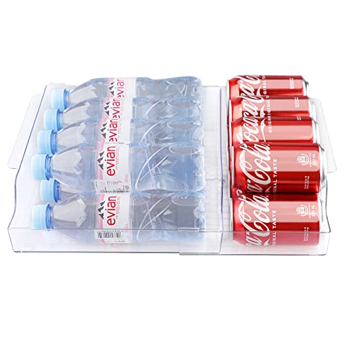knmkisk Can Drink Holder Storage 1 Pack Wide Foldable Plastic Kitchen Water Bottle Refrigerator Bin,with Lid for Fridge, Pantry, Freezer Holds