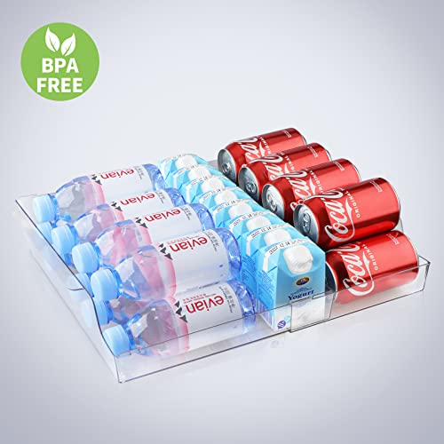 knmkisk Can Drink Holder Storage 1 Pack Wide Foldable Plastic Kitchen Water Bottle Refrigerator Bin,with Lid for Fridge, Pantry, Freezer Holds