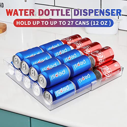 knmkisk Can Drink Holder Storage 1 Pack Wide Foldable Plastic Kitchen Water Bottle Refrigerator Bin,with Lid for Fridge, Pantry, Freezer Holds