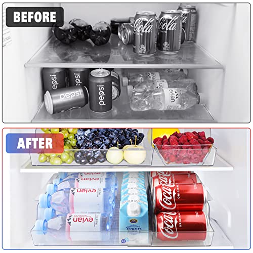 knmkisk Can Drink Holder Storage 1 Pack Wide Foldable Plastic Kitchen Water Bottle Refrigerator Bin,with Lid for Fridge, Pantry, Freezer Holds