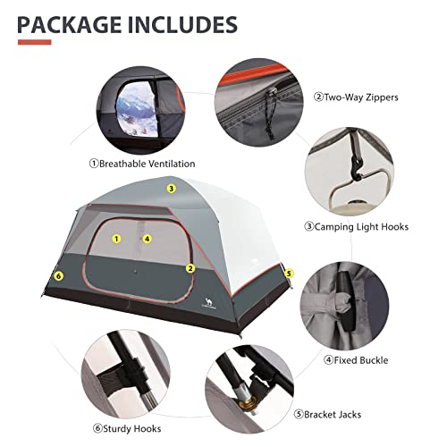 CAMEL CROWN Tents for Camping 7/8 Person Waterproof Easy Setup Folding Camping Tent with 2 Door