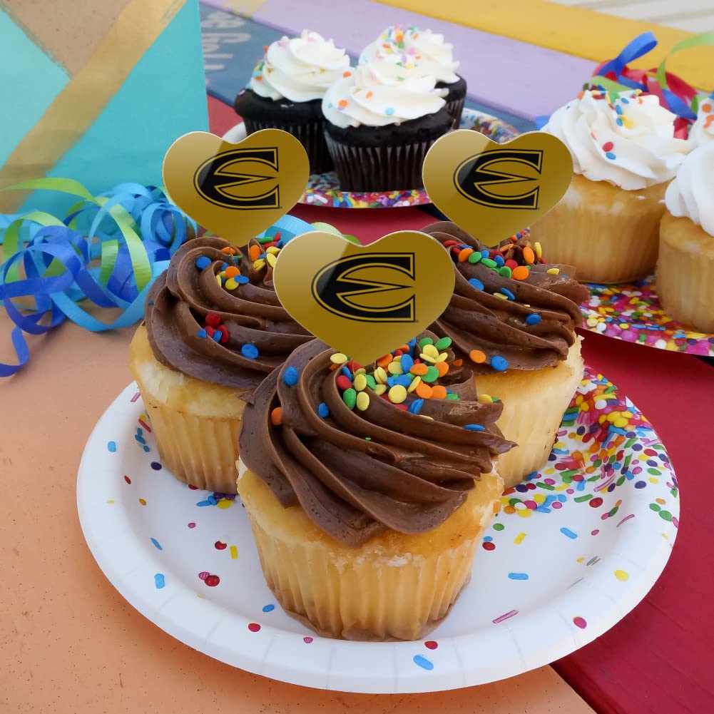 Emporia State University Primary Logo Heart Love Cupcake Picks Toppers Decoration Set of 6